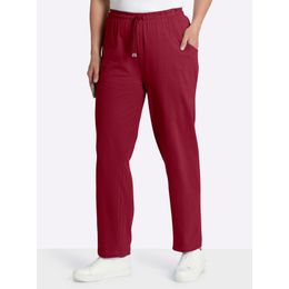 sheego Gro&szlig;e Gr&ouml;&szlig;en Freizeithose mit Kordelzug, bordeaux, Gr&ouml;&szlig;e 52 - Damen