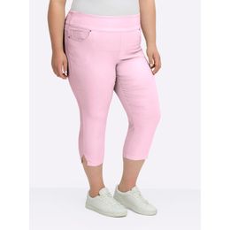 sheego Gro&szlig;e Gr&ouml;&szlig;en Stretch-Hose in Wadenl&auml;nge, ros&eacute;, Gr&ouml;&szlig;e 23 - Damen