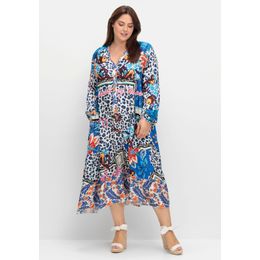 sheego loves miss goodlife sheego Gro&szlig;e Gr&ouml;&szlig;en Maxikleid, blau gemustert, Gr&ouml;&szlig;e 48 - Damen
