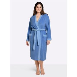 Comtessa sheego Gro&szlig;e Gr&ouml;&szlig;en Damenbademantel, blau, Gr&ouml;&szlig;e 52/54 - Damen