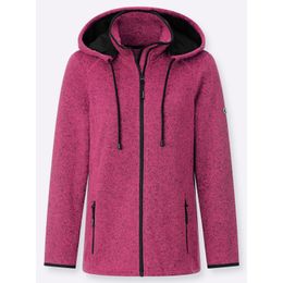 sheego Gro&szlig;e Gr&ouml;&szlig;en Fleecejacke mit Antipilling-Ausr&uuml;stung, fuchsia-meliert, Gr&ouml;&szlig;e 48 - Damen