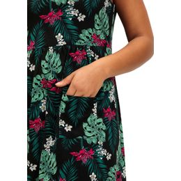 sheego Gro&szlig;e Gr&ouml;&szlig;en Jerseykleid mit floralem Alloverdruck, schwarz-gemustert, Gr&ouml;&szlig;e 46 - Damen