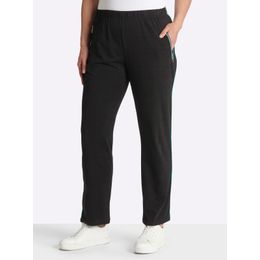 sheego Gro&szlig;e Gr&ouml;&szlig;en Freizeithose, schwarz-mint, Gr&ouml;&szlig;e 54 - Damen