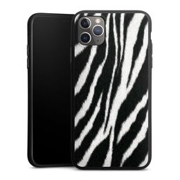 DeinDesign iPhone 11 Pro Max Handy Premium Silikon H&uuml;lle Handyh&uuml;lle schwarz Case Fur Muster Zebra Silikon Premium Case
