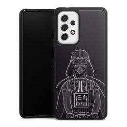DeinDesign Galaxy A53 5G Handy Gallery Case Handyh&uuml;lle 9H Geh&auml;rtetes Glas R&uuml;ckseite H&uuml;lle Darth Vader Star Wars Black Gallery Case