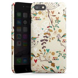 DeinDesign iPhone SE (2020) Handy Premium Case Smartphone Handyh&uuml;lle Schutzh&uuml;lle matt Bird Retro Flowers Premium Case