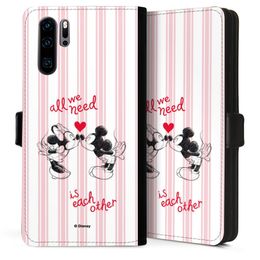 DeinDesign Huawei P30 Pro Handy Klapph&uuml;lle Handyh&uuml;lle aus Kunst Leder schwarz Flip Case Love Disney Sideflip mit langer Lasche