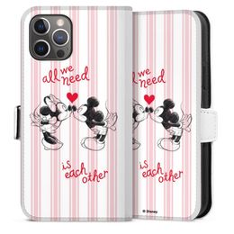 DeinDesign iPhone 12 Pro Handy Klapph&uuml;lle Handyh&uuml;lle aus Kunst Leder wei&szlig; Flip Case Love Disney Sideflip mit Lasche
