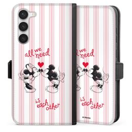 DeinDesign Galaxy S23+ Handy Klapph&uuml;lle Handyh&uuml;lle aus Kunst Leder schwarz Flip Case Love Disney Sideflip mit Lasche