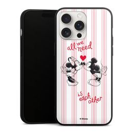 DeinDesign iPhone 15 Pro Max Handy Premium Silikon H&uuml;lle Handyh&uuml;lle schwarz Case Love Disney Silikon Premium Case