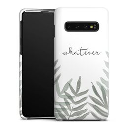 DeinDesign Galaxy S10 Handy Premium Case Smartphone Handyh&uuml;lle Schutzh&uuml;lle gl&auml;nzend Water Colour Jungle Palm Tree Premium Case