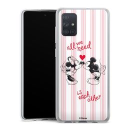 DeinDesign Galaxy A71 Handy Silikon H&uuml;lle Case transparent Handyh&uuml;lle Love Disney Silikon Case