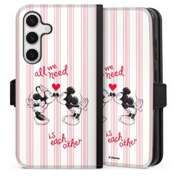 DeinDesign Galaxy S24 Handy Klapph&uuml;lle Handyh&uuml;lle aus Kunst Leder schwarz Flip Case Love Disney Sideflip mit Lasche