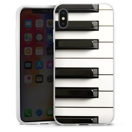 DeinDesign iPhone Xs Max Handy Silikon H&uuml;lle Case transparent Handyh&uuml;lle Klavier Music Piano Silikon Case