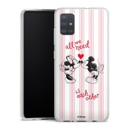 DeinDesign Galaxy A51 Handy Silikon H&uuml;lle Case transparent Handyh&uuml;lle Love Disney Silikon Case