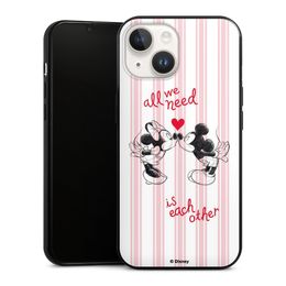 DeinDesign iPhone 14 Handy Slim Case extra d&uuml;nn Silikon Handyh&uuml;lle schwarz H&uuml;lle Love Disney Silikon Slim Case