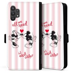 DeinDesign Galaxy A32 5G Handy Klapph&uuml;lle Handyh&uuml;lle aus Kunst Leder schwarz Flip Case Love Disney Sideflip mit langer Lasche
