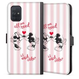 DeinDesign Galaxy A71 Handy Klapph&uuml;lle Handyh&uuml;lle aus Kunst Leder schwarz Flip Case Love Disney Sideflip mit Lasche