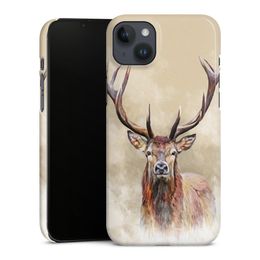 DeinDesign iPhone 14 Plus Handy Premium Case Smartphone Handyh&uuml;lle Schutzh&uuml;lle gl&auml;nzend Animal Look Deer Reindeer Premium Case
