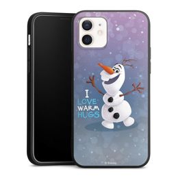 DeinDesign iPhone 12 Handy Premium Silikon H&uuml;lle Handyh&uuml;lle schwarz Case Frozen Olaf Official Licensed Product Frozen Silikon Premium Case