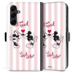 DeinDesign Galaxy A35 5G Handy Klapph&uuml;lle Handyh&uuml;lle aus Kunst Leder schwarz Flip Case Love Disney Sideflip mit Lasche
