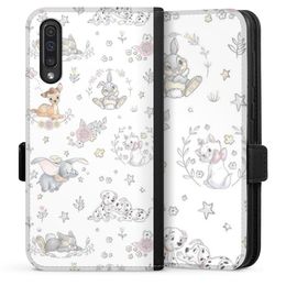 DeinDesign Galaxy A50 Handy Klapph&uuml;lle Handyh&uuml;lle aus Kunst Leder schwarz Flip Case Disney Dumbo Bambi Sideflip mit Lasche
