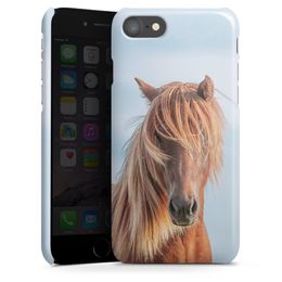 DeinDesign iPhone SE (2020) Handy Premium Case Smartphone Handyh&uuml;lle Schutzh&uuml;lle gl&auml;nzend Horse Animals Animal Look Premium Case