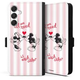 DeinDesign Galaxy A16 5G Handy Klapph&uuml;lle Handyh&uuml;lle aus Kunst Leder schwarz Flip Case Love Disney Sideflip mit Lasche