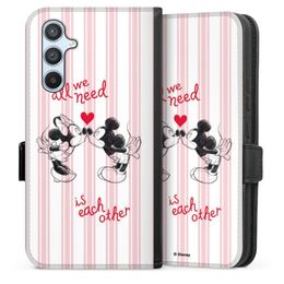 DeinDesign Galaxy A54 5G Handy Klapph&uuml;lle Handyh&uuml;lle aus Kunst Leder schwarz Flip Case Love Disney Sideflip mit Lasche