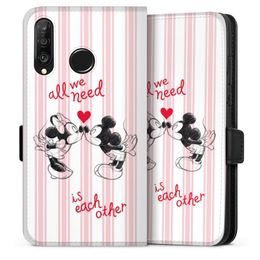 DeinDesign Huawei P30 Lite Handy Klapph&uuml;lle Handyh&uuml;lle aus Kunst Leder schwarz Flip Case Love Disney Sideflip mit Lasche