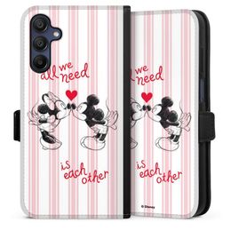 DeinDesign Galaxy A15 5G Handy Klapph&uuml;lle Handyh&uuml;lle aus Kunst Leder schwarz Flip Case Love Disney Sideflip mit Lasche