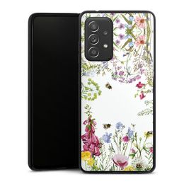 DeinDesign Galaxy A52s 5G Handy Slim Case extra d&uuml;nn Silikon Handyh&uuml;lle schwarz H&uuml;lle Meadow Nature Flowers Silikon Slim Case