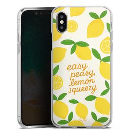 DeinDesign iPhone Xs Handy Silikon H&uuml;lle Case transparent Handyh&uuml;lle Spruch Statement Lemon Silikon Case