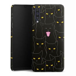 DeinDesign Galaxy A50 Handy Premium Case Smartphone Handyh&uuml;lle Schutzh&uuml;lle matt Muster Eye Cat Premium Case