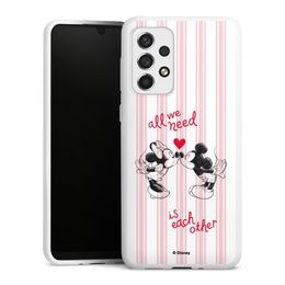 DeinDesign Galaxy A33 5G Handy Silikon H&uuml;lle Case wei&szlig; Handyh&uuml;lle Disney Love Silikon Case