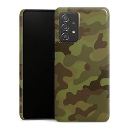 DeinDesign Galaxy A52s 5G Handy Premium Case Smartphone Handyh&uuml;lle Schutzh&uuml;lle gl&auml;nzend Camouflage Tarnmuster Army Premium Case
