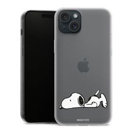 DeinDesign iPhone 15 Plus Handy Slim Case Silikon Handyh&uuml;lle transparent H&uuml;lle extra d&uuml;nn Official Licensed Product Snoopy Peanuts Silikon Slim Case