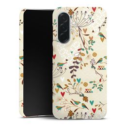 DeinDesign Galaxy A36 5G Handy Premium Case Smartphone Handyh&uuml;lle Schutzh&uuml;lle matt Flowers Bird Retro Premium Case