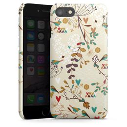 DeinDesign iPhone SE (2020) Handy Premium Case Smartphone Handyh&uuml;lle Schutzh&uuml;lle gl&auml;nzend Bird Retro Flowers Premium Case