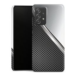 DeinDesign Galaxy A52s 5G Handy Premium Case Smartphone Handyh&uuml;lle Schutzh&uuml;lle gl&auml;nzend Carbon Steel Metall Premium Case