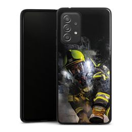 DeinDesign Galaxy A52s 5G Handy Slim Case extra d&uuml;nn Silikon Handyh&uuml;lle schwarz H&uuml;lle Fire Fighter Fire Fighters Fire Silikon Slim Case