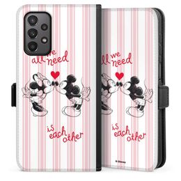 DeinDesign Galaxy A23 5G Handy Klapph&uuml;lle Handyh&uuml;lle aus Kunst Leder schwarz Flip Case Love Disney Sideflip mit Lasche