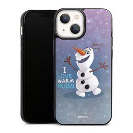 DeinDesign iPhone 13 Mini Handy Slim Case extra d&uuml;nn Silikon Handyh&uuml;lle schwarz H&uuml;lle Frozen Olaf Official Licensed Product Frozen Silikon Slim Case