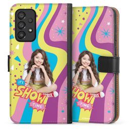 DeinDesign Galaxy A33 5G Handy Klapph&uuml;lle Handyh&uuml;lle aus Kunst Leder schwarz Flip Case Official Licensed Product Soy Luna Disney Sideflip mit langer Lasche