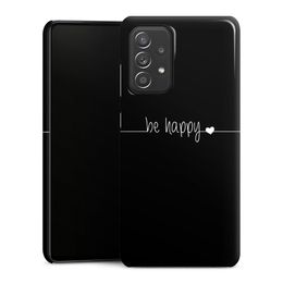 DeinDesign Galaxy A52s 5G Handy Premium Case Smartphone Handyh&uuml;lle Schutzh&uuml;lle gl&auml;nzend Happiness Sayings Statement Premium Case