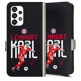 DeinDesign Galaxy A53 5G Handy Klapph&uuml;lle Handyh&uuml;lle aus Kunst Leder wei&szlig; Flip Case Fcb Lennart Karl Official Licensed Product Sideflip mit Lasche