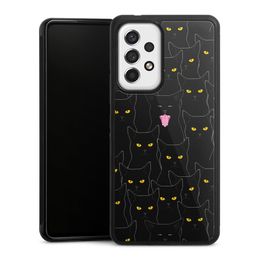 DeinDesign Galaxy A53 5G Handy Gallery Case Handyh&uuml;lle 9H Geh&auml;rtetes Glas R&uuml;ckseite H&uuml;lle Cat Muster Eye Gallery Case