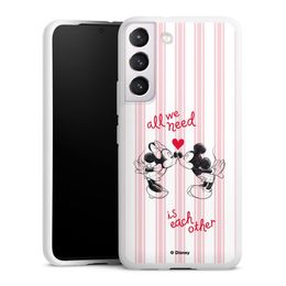 DeinDesign Galaxy S22 Handy Silikon H&uuml;lle Case wei&szlig; Handyh&uuml;lle Love Disney Silikon Case