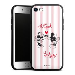 DeinDesign iPhone SE (2020) Handy Premium Silikon H&uuml;lle Handyh&uuml;lle schwarz Case Disney Love Silikon Premium Case