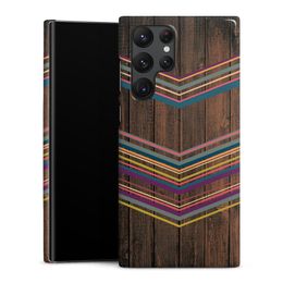 DeinDesign Galaxy S22 Ultra Handy Premium Case Smartphone Handyh&uuml;lle Schutzh&uuml;lle gl&auml;nzend Muster Wood Wooden Look Premium Case